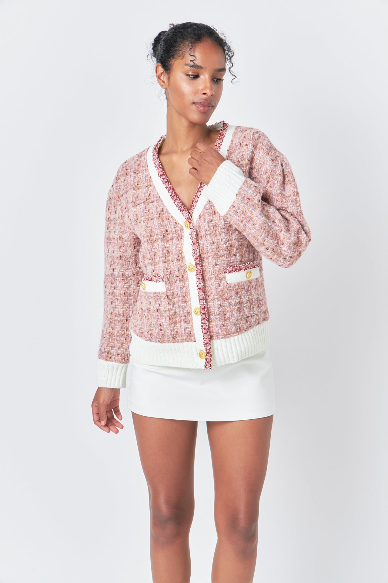 Premium Boucle Cardigan – Endless Rose