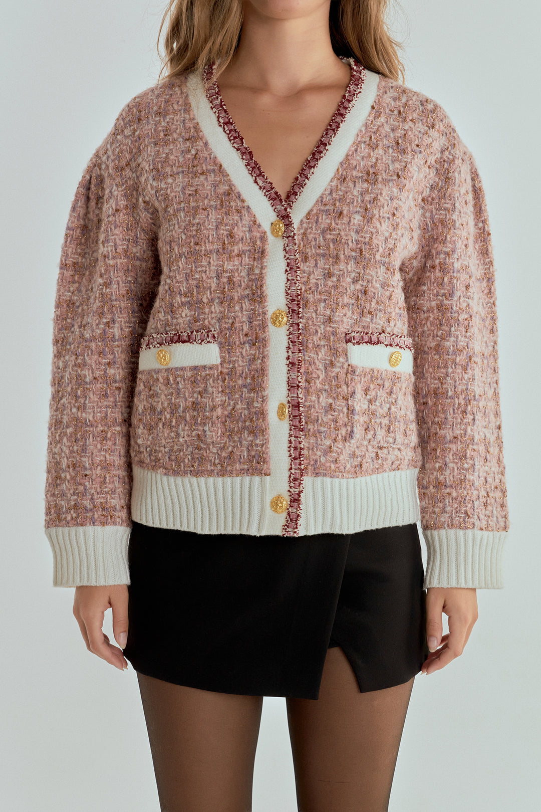Premium Boucle Cardigan – Endless Rose