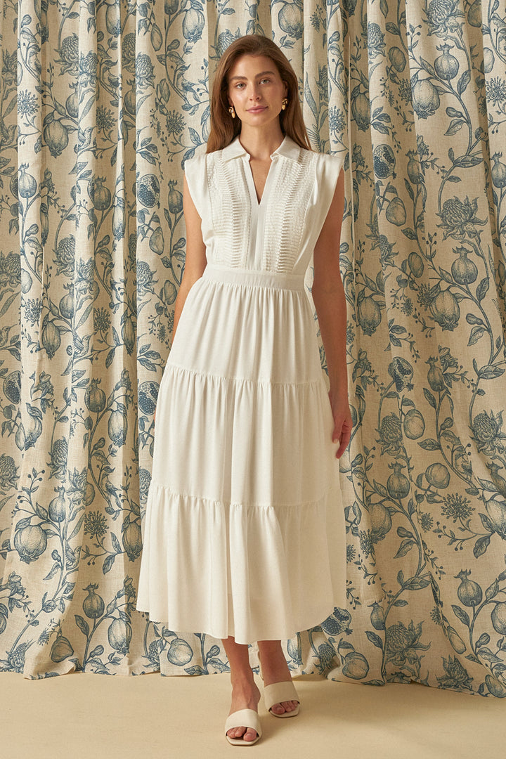 Pintuck Details Sleeveless Midi Dress – Endless Rose