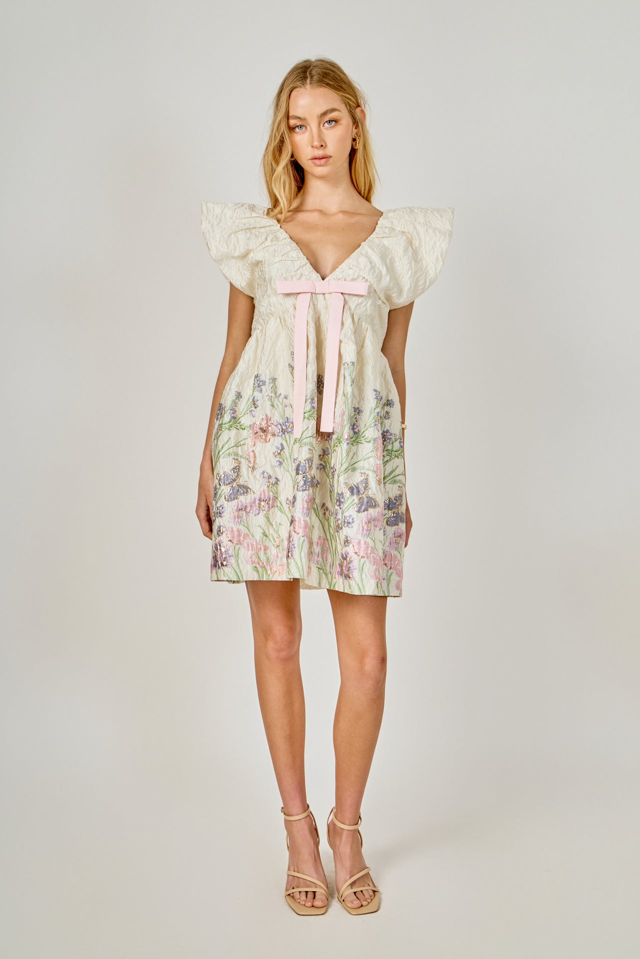 Jacquard Bow Mini Dress – Endless Rose