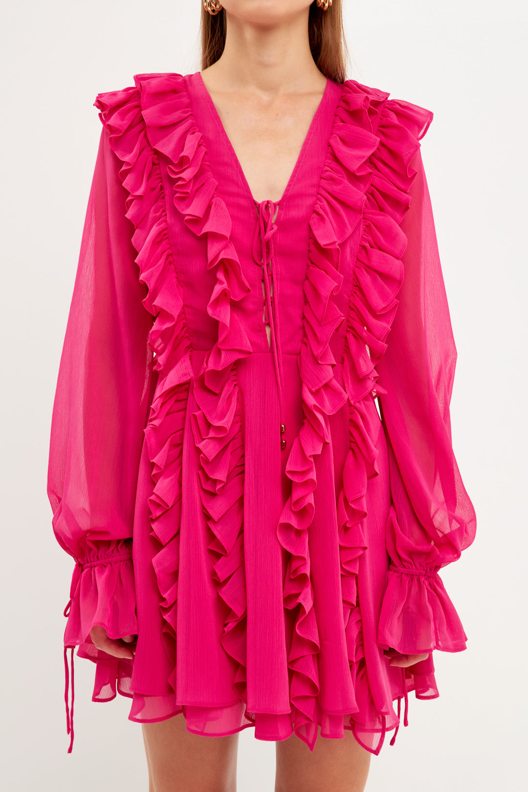Long-Sleeve Ruffle Mini Dress – Endless Rose