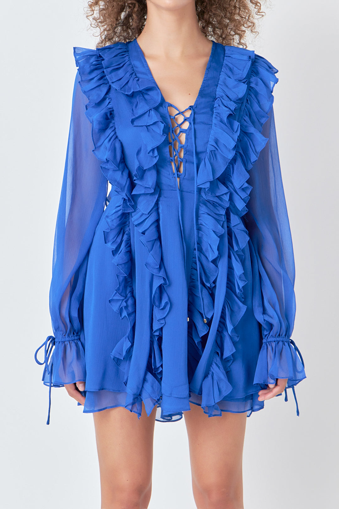 Long-Sleeve Ruffle Mini Dress – Endless Rose