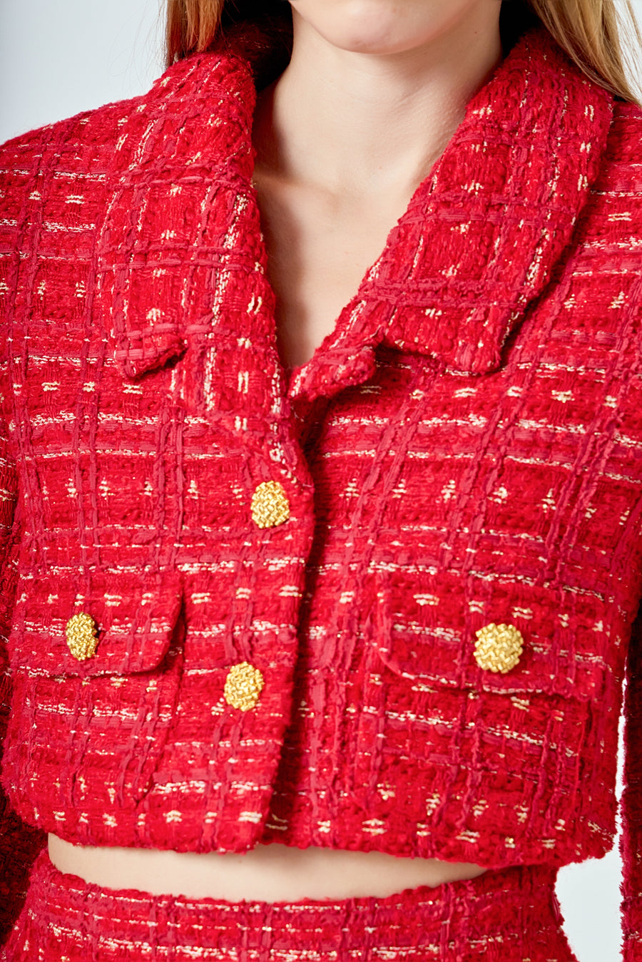 Premium Cropped Tweed Jacket – Endless Rose