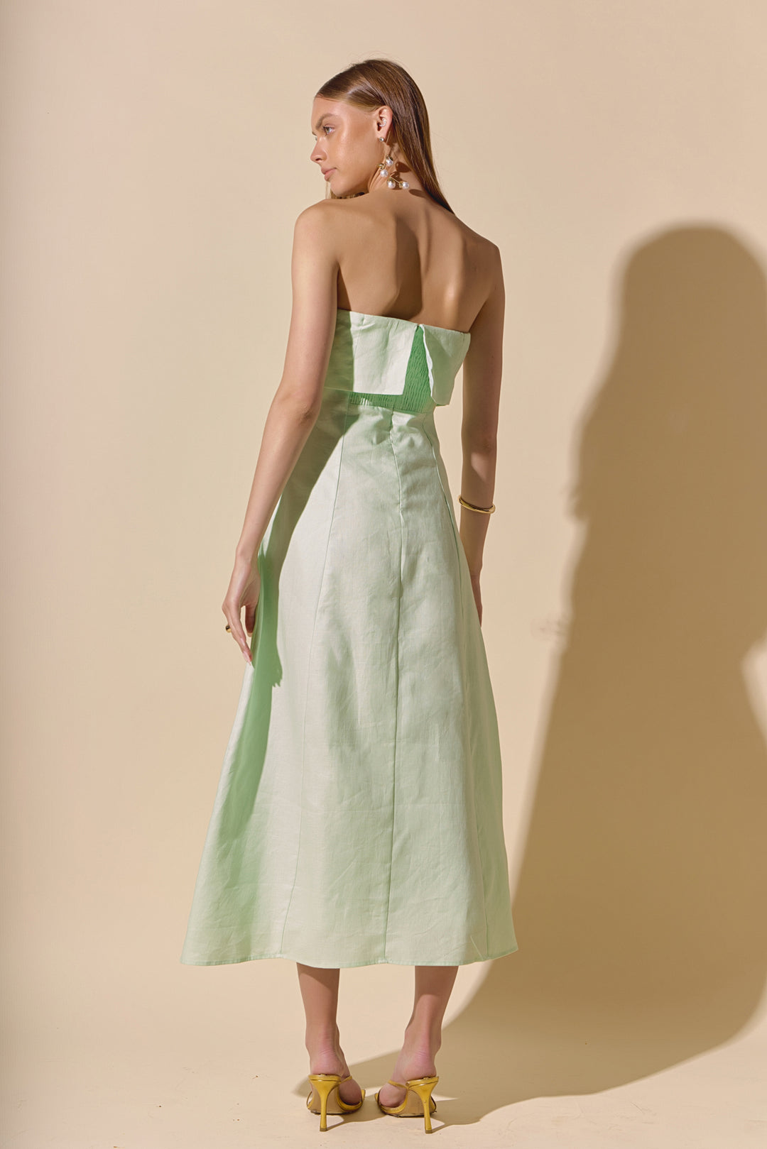 Lucia Folded Strapless Linen Maxi Dress – Endless Rose