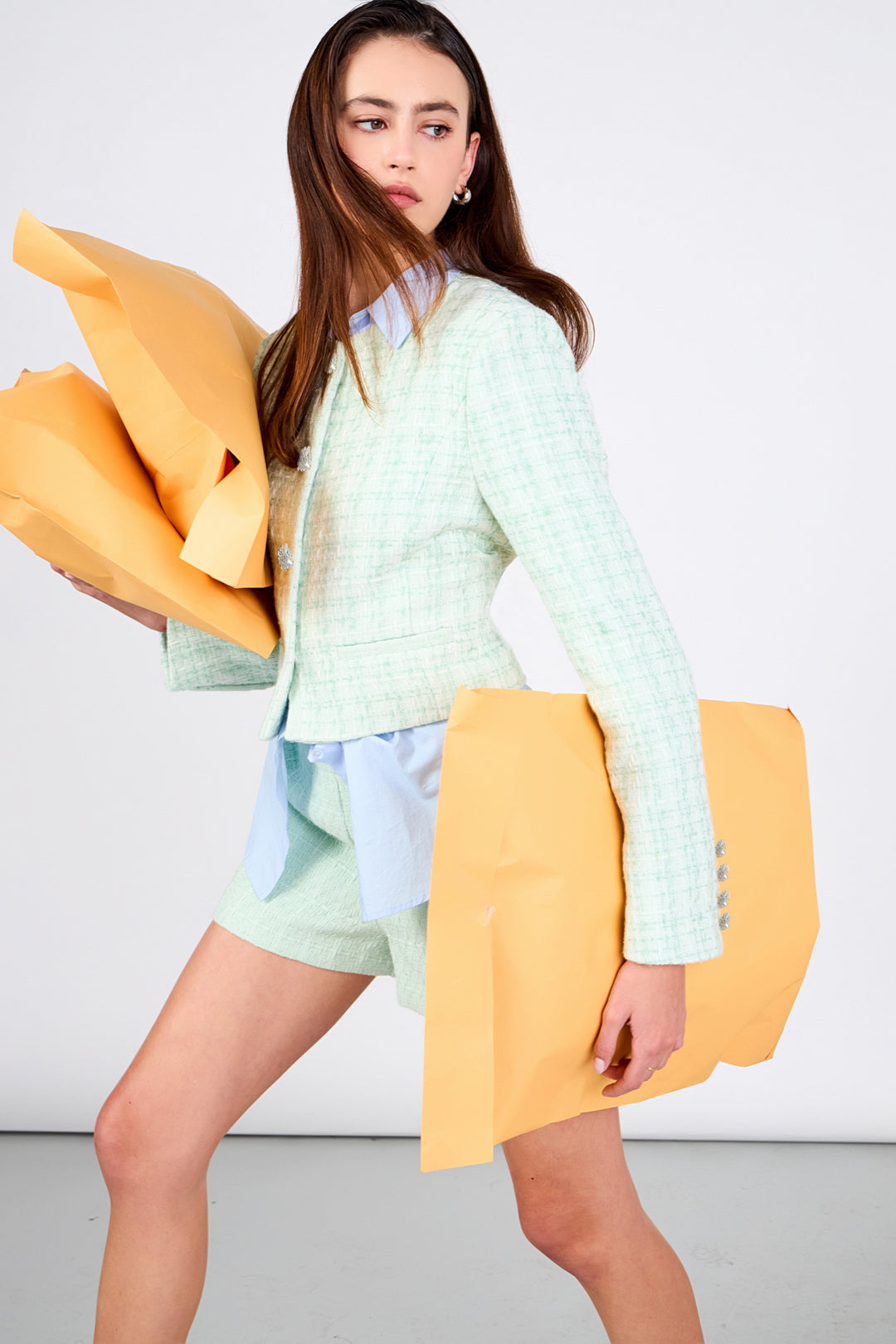 Lemi Tweed Jewel Buttoned Combo Jacket – Endless Rose