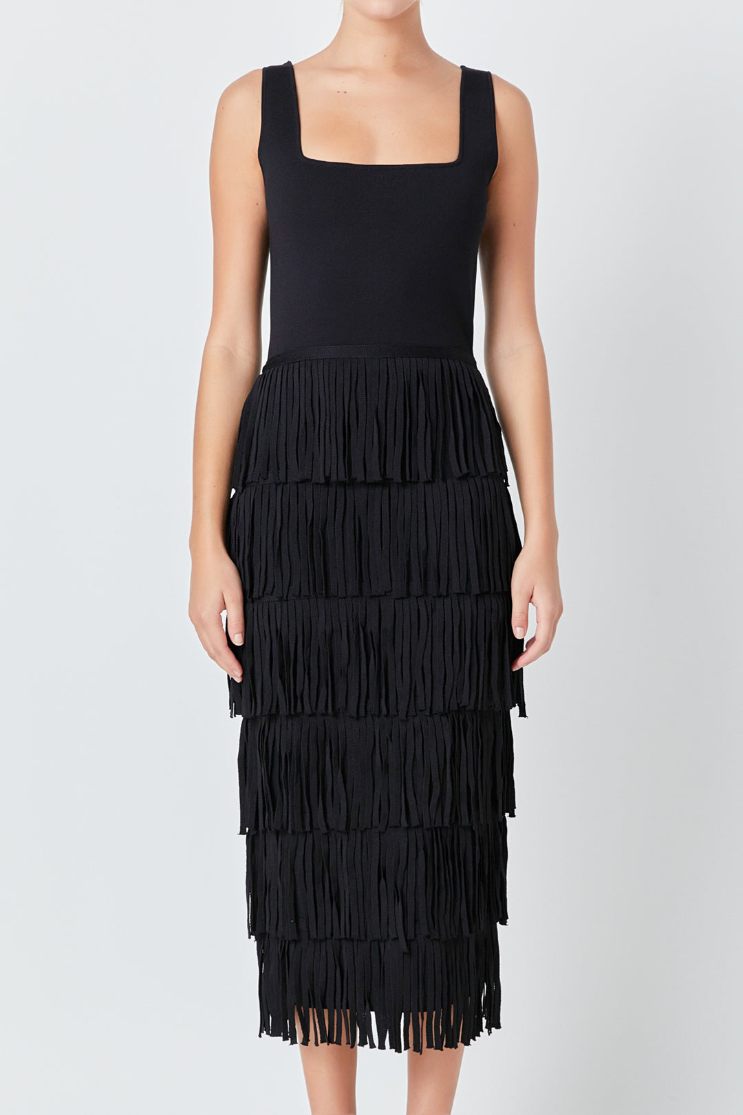 Knit Fringe Long Dress – Endless Rose