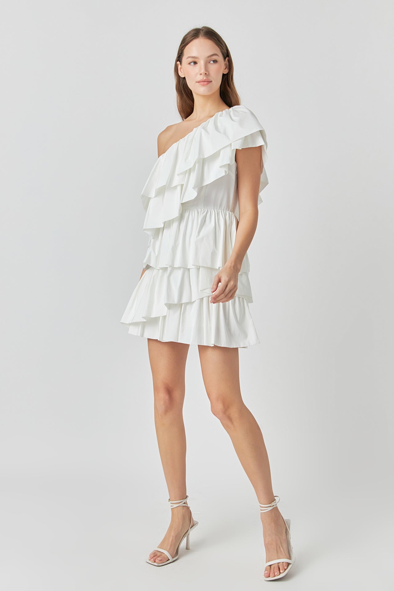 One-Shoulder Ruffled Mini Dress – Endless Rose