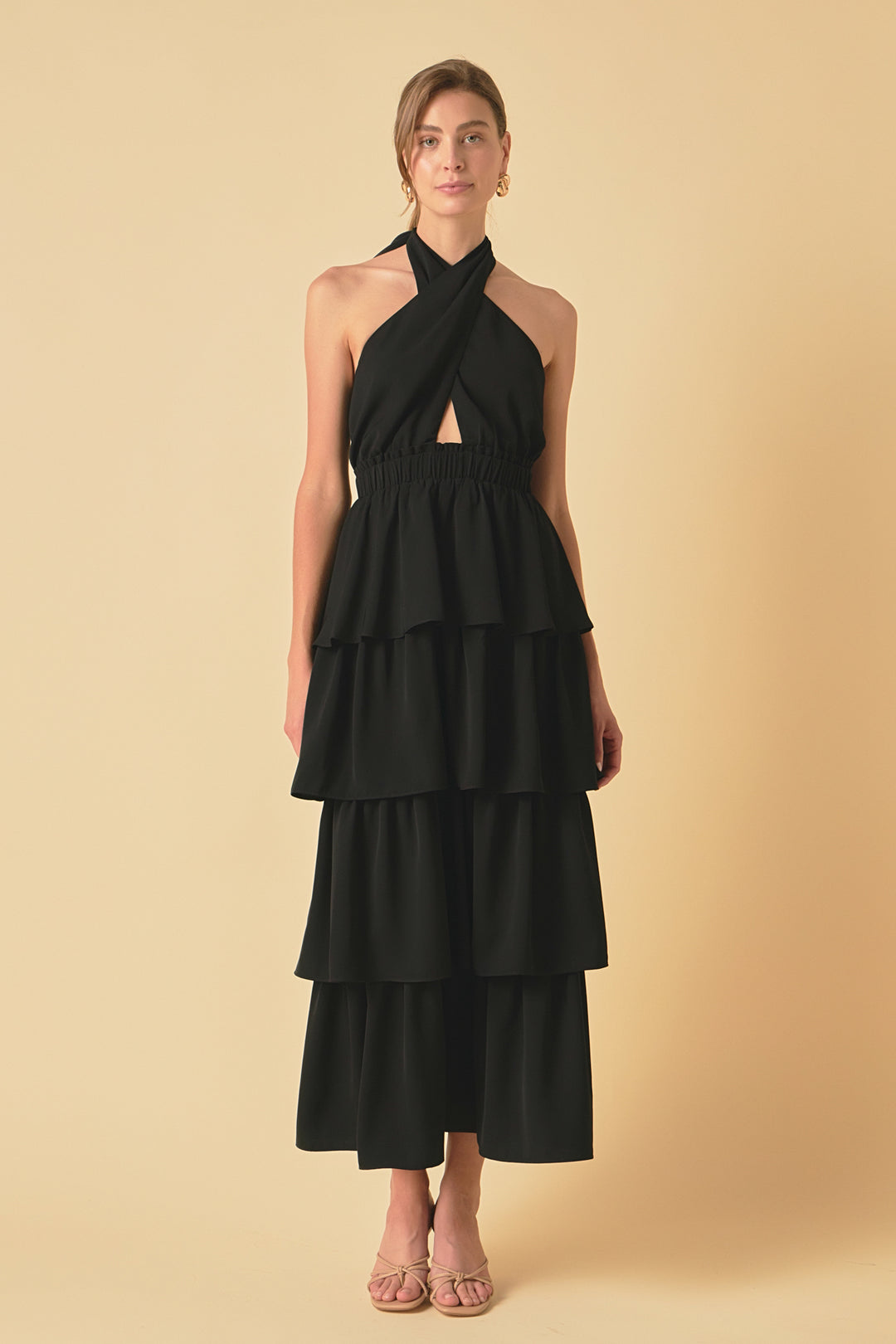 Criss Cross Halter Maxi Dress – Endless Rose