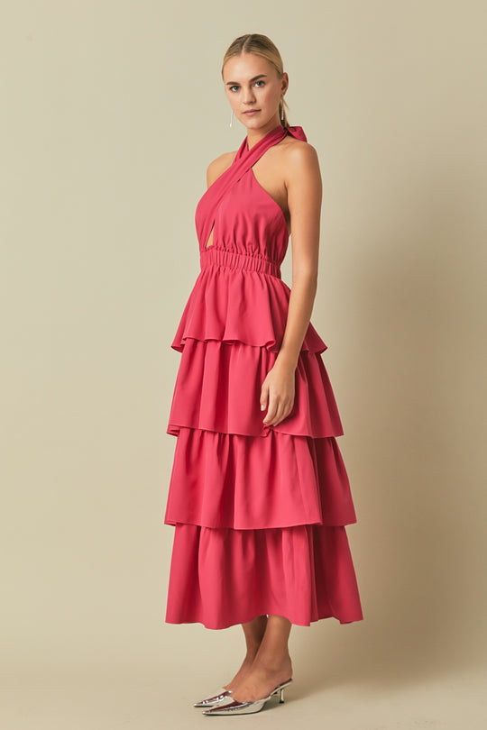 Criss Cross Halter Maxi Dress – Endless Rose