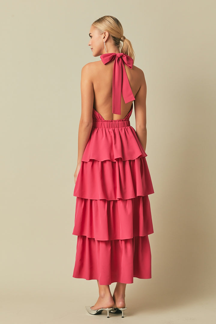 Criss Cross Halter Maxi Dress – Endless Rose