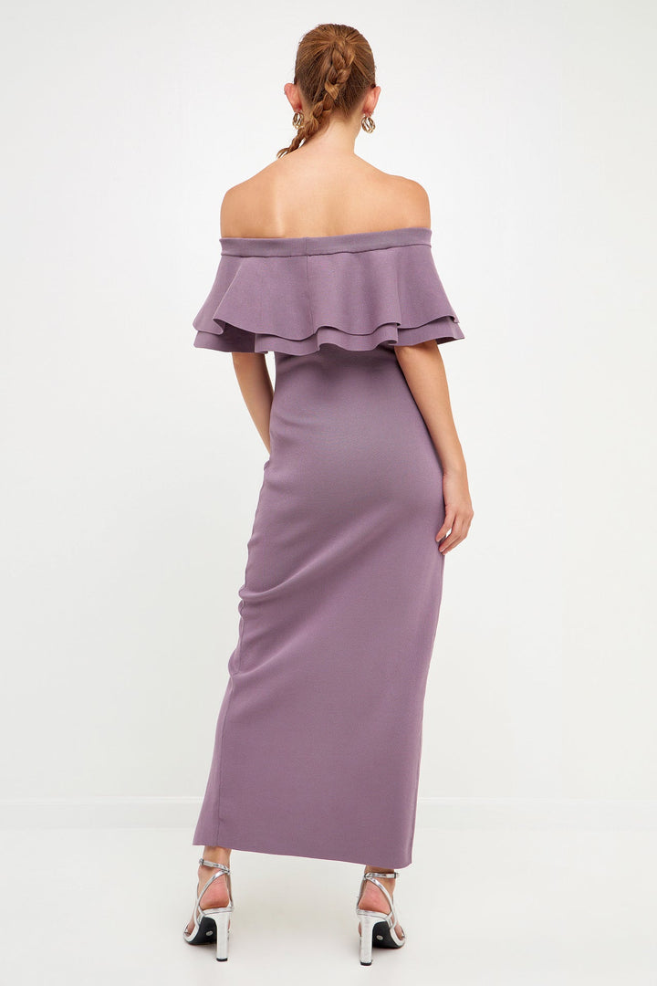 Off the Shoulder Ruffle Maxi Dress – Endless Rose